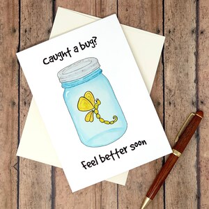 Caught a Bug Funny Get Well Card - Etsy