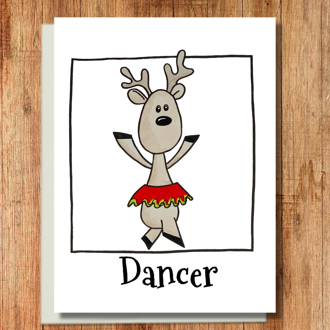 Funny Santa's Reindeer Christmas Card - Dancer - Etsy