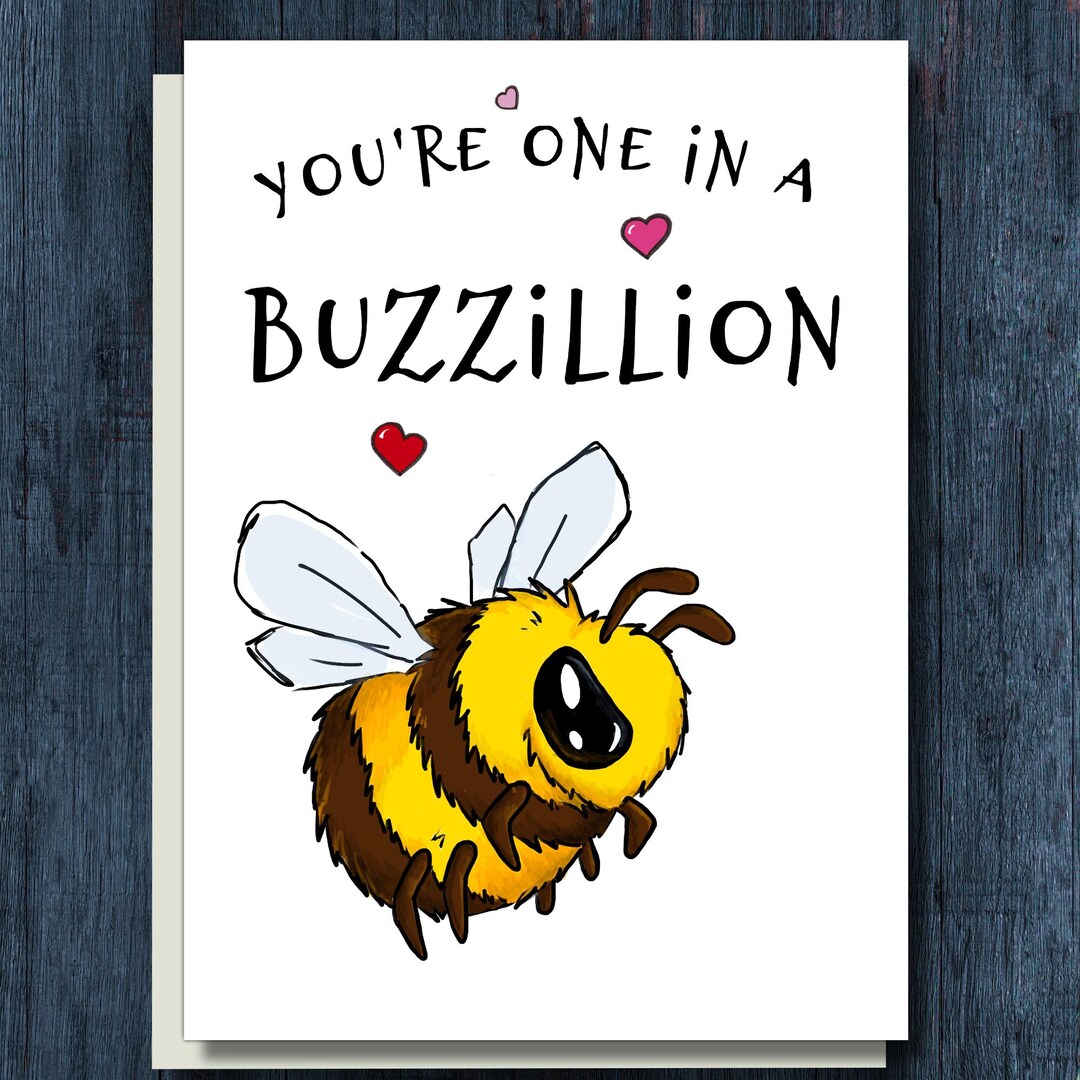 Funny Bee Valentine's Day Card - You're One in a Buzzillion! - Etsy