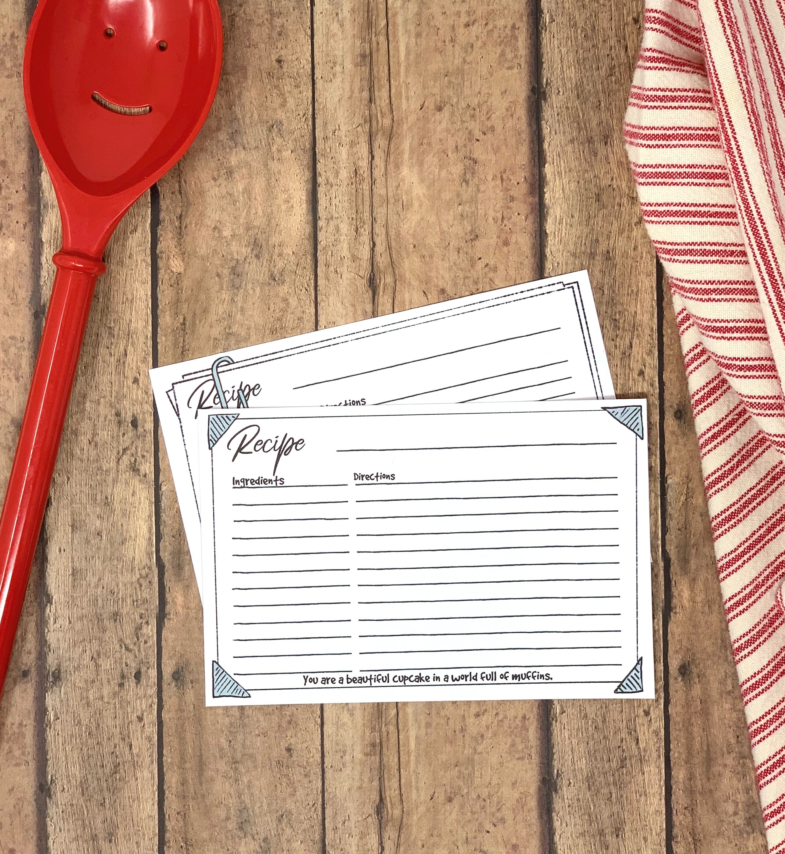 2 Sided Recipe Cards Set of 10 | Etsy