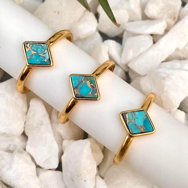 Turquoise Rings14k - Etsy