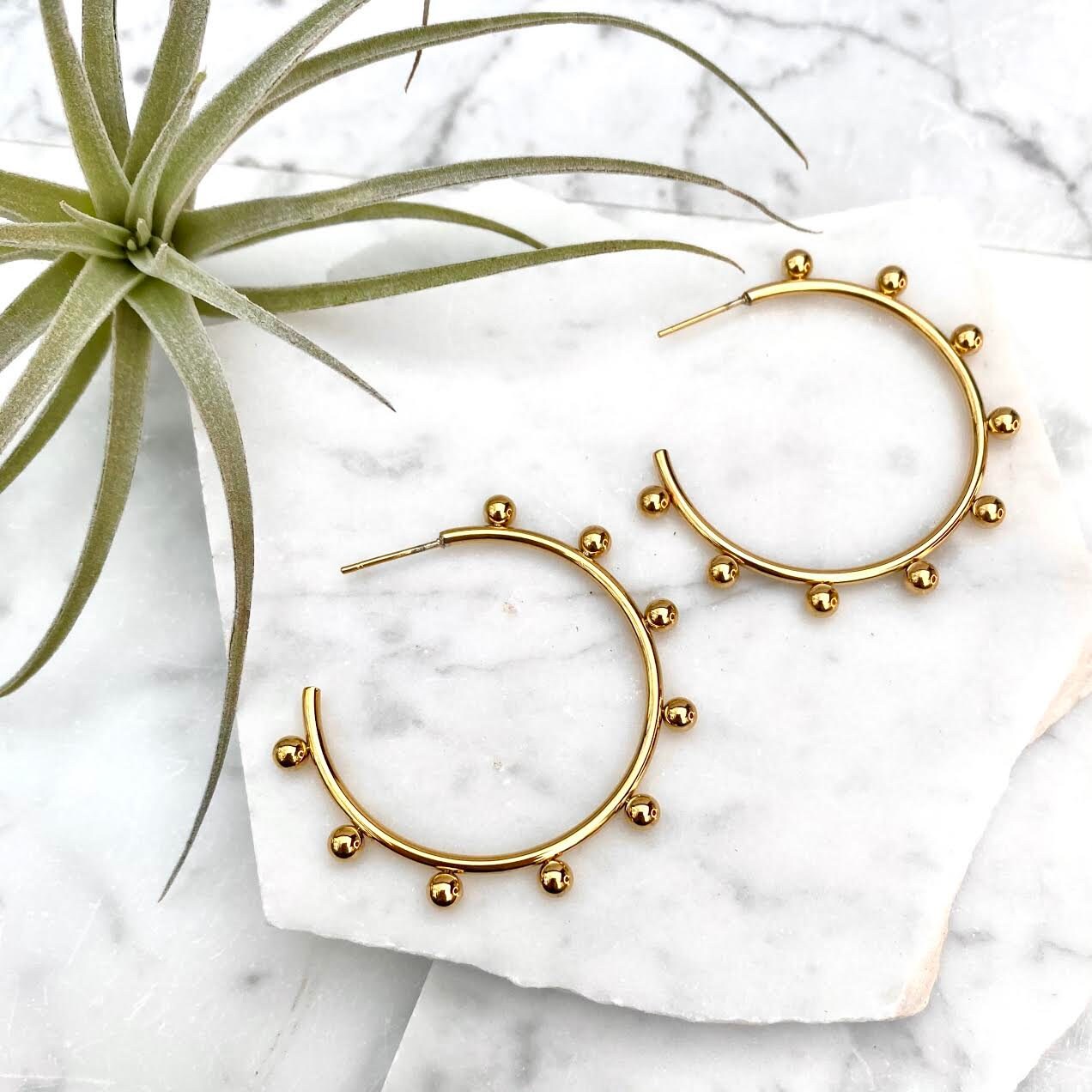 Gold hoop earrings unique hoop earrings big hoop earrings | Etsy