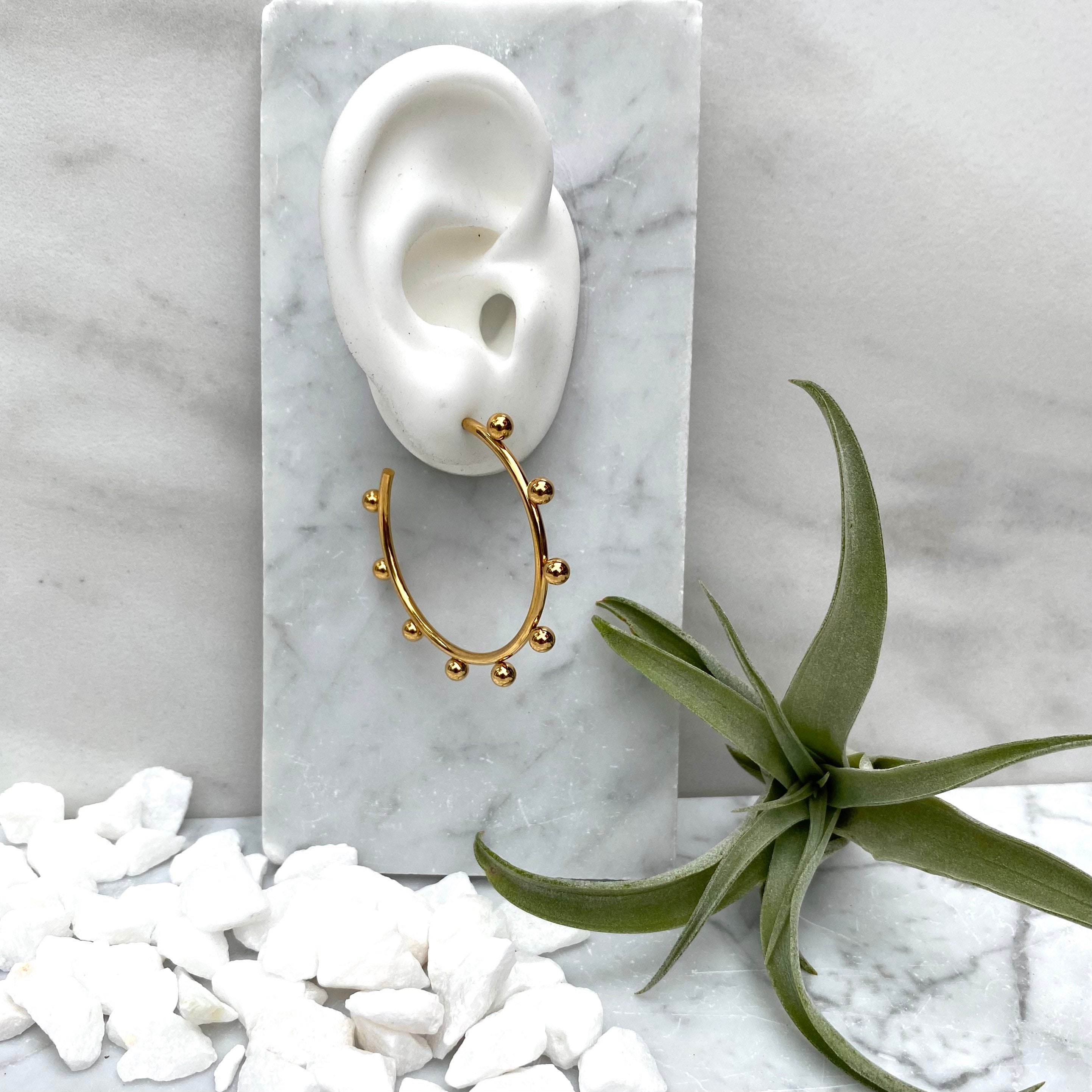 Gold hoop earrings unique hoop earrings big hoop earrings | Etsy