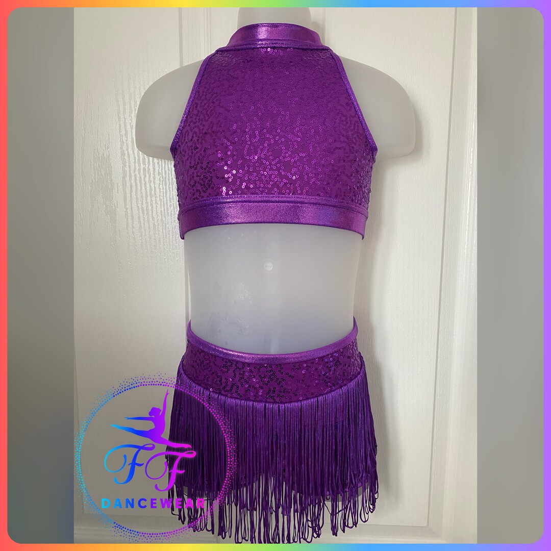 Elena - Custom Made Jazz / Modern / Tap Dance Costume Crop Top Fringed ...