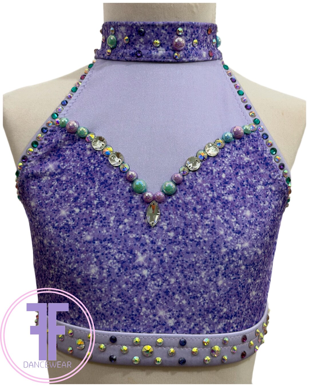 BESPOKE Mermaid Two Piece Stoned Modern / Acro / Tap Dance Costume (5/6 ...