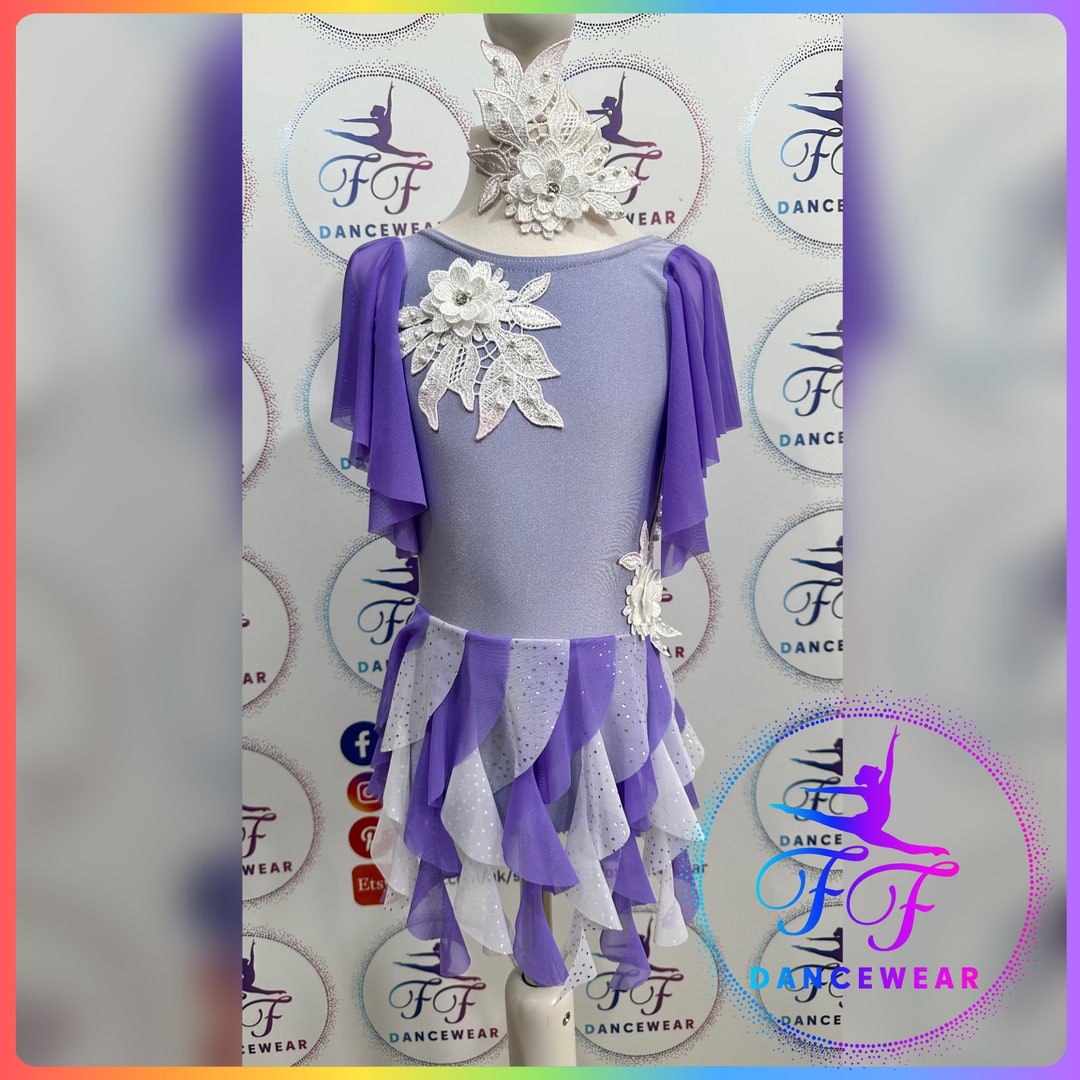 BESPOKE Lilac Lyrical / Contemporary Dance Costume Waterfall Skirted ...