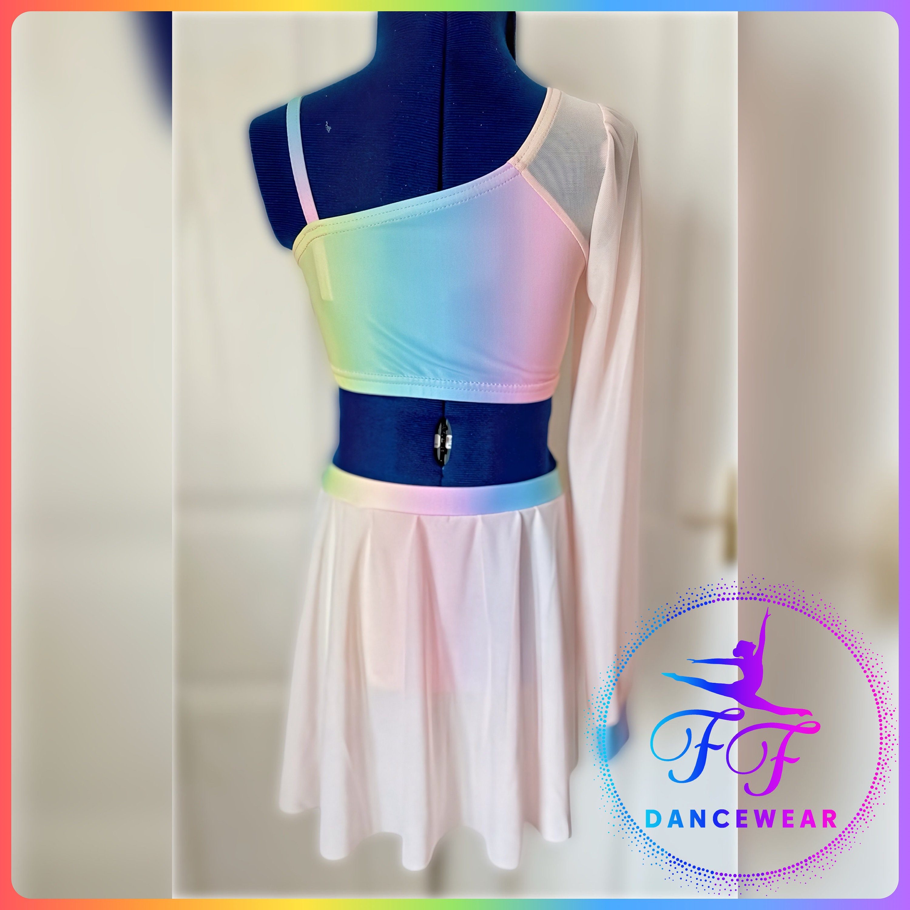 MELODY Pastel Rainbow Skirted Leotard Two Piece Costume for Lyrical ...