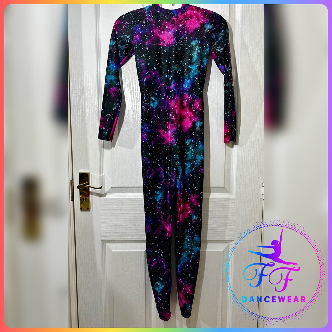 BESPOKE NEBULA Modern / Acro Dance Costume Unitard Catsuit Size 3a ...
