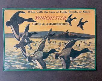 Vintage Winchester Rifles Advertising Mirror, Americana Western Sign ...