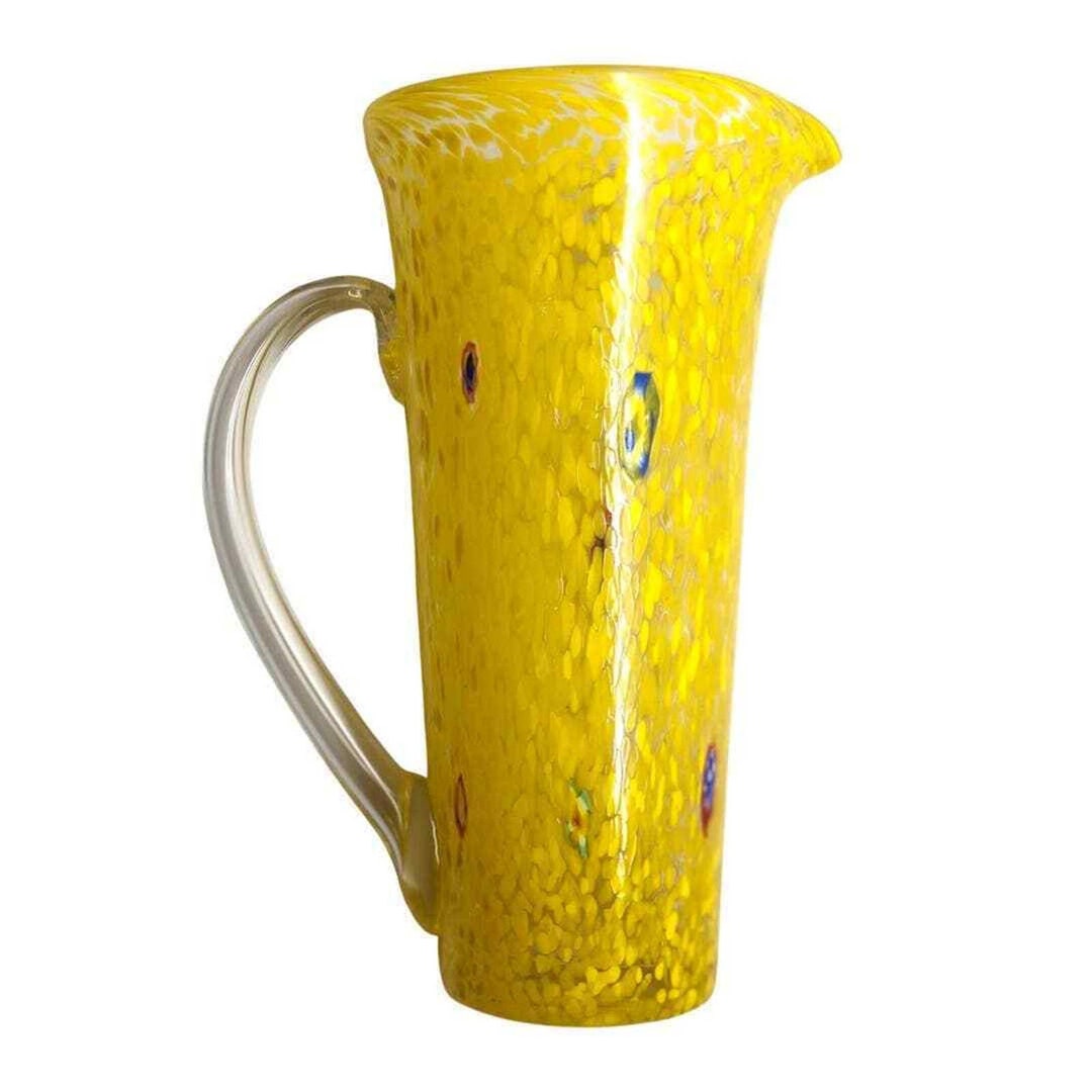 1900/1915 Antique Yellow Spatter Glass Cylindrical Pitcher - Etsy