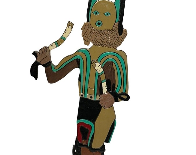 1995 Hand Carved, Embossed & Painted Hopi THROWING STICK “kachina Style ...