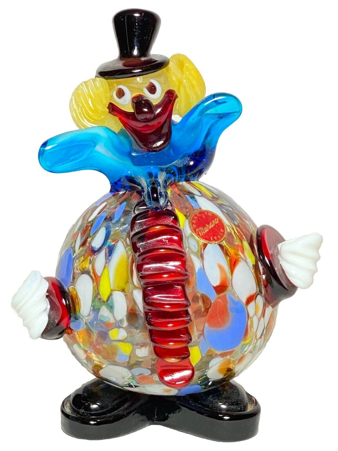 Vintage MCM Murano Round Belly Clown Figurine Made in Murano Italy ...