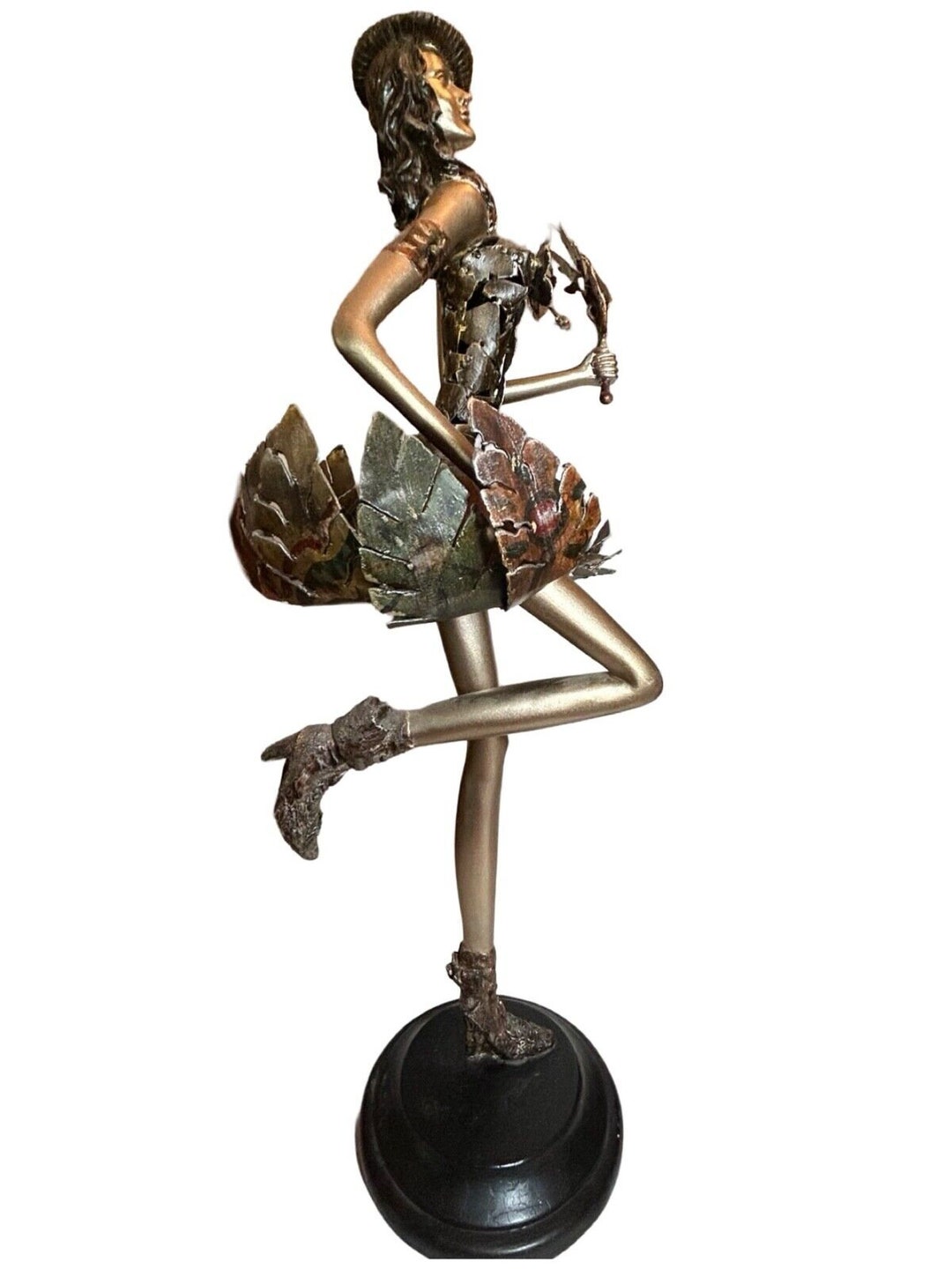 Large 29” Gallery Piece Mixed Metal Sculpture of a Dancing Lady at ...