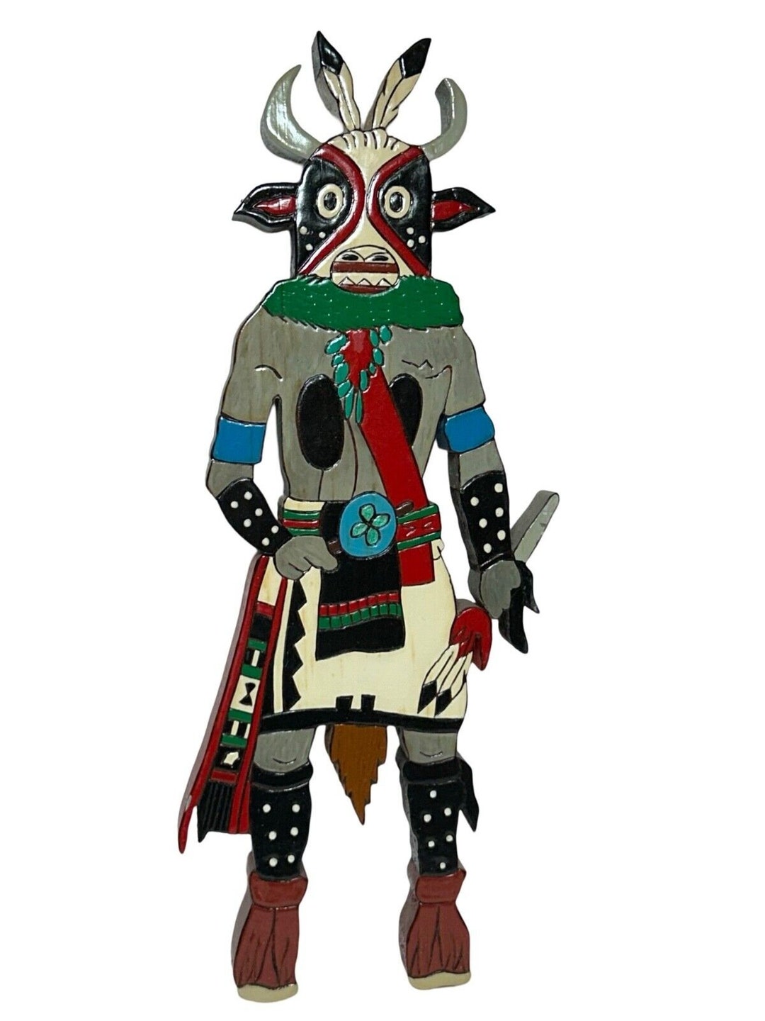 1994 Hand Carved, Embossed & Painted Hopi COW KACHINA Kachina Style ...