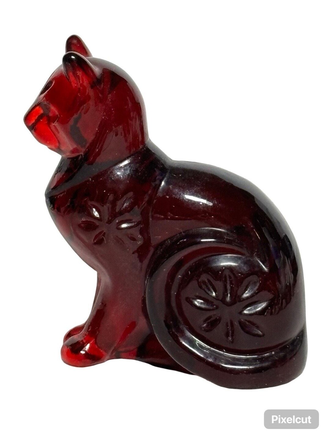 RARE! Franklin Mint Curio Cabinet Cats “RUBY RED Glass” Excellent ...