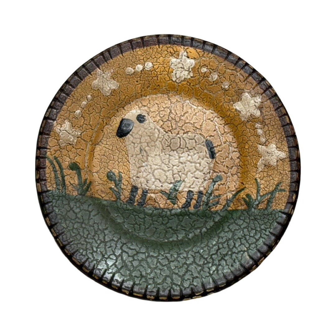 Vintage Ragon House Primitive Redware Pottery 4” Plate Ornament White ...