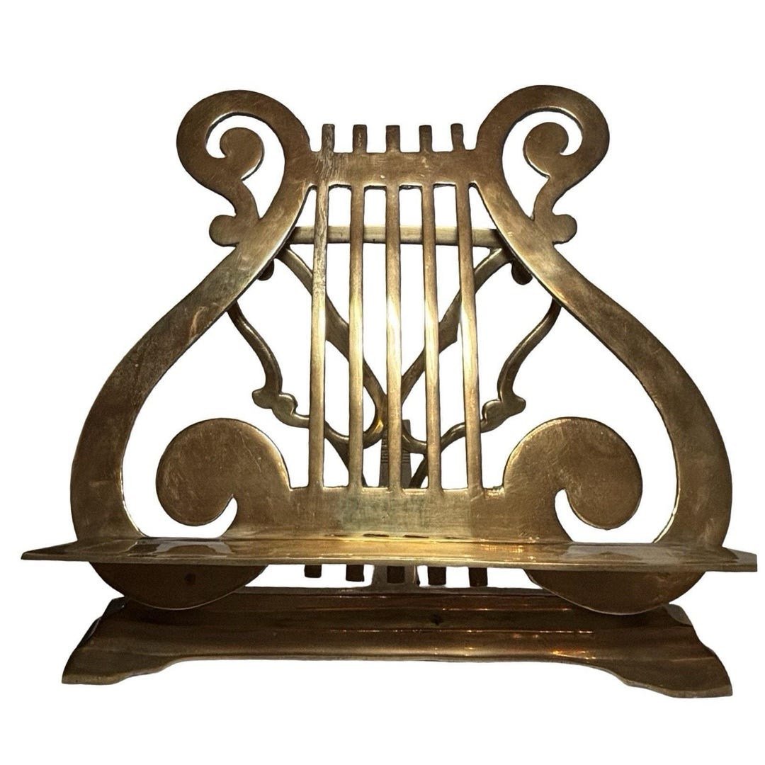 Vintage Brass Metal Lyre Harp Shaped Sheet Music Stand- Adjustable - Etsy