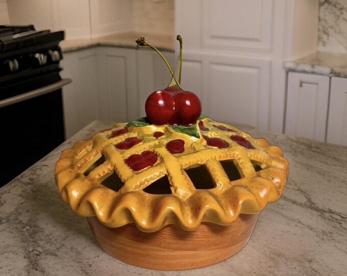 Vintage Ceramic Cherry Pie, Pie Plate With Lid Approx 7.5 X 3.5” - Etsy