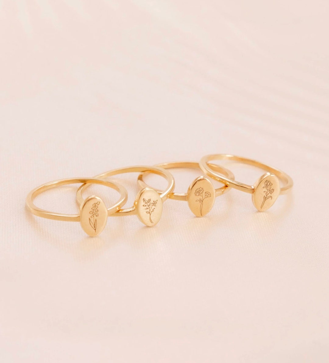 Birth Flower Ring, Dainty Floral Ring, Bouquet Ring, Birth Month Flower ...