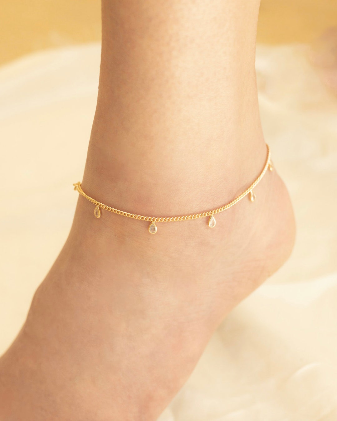 Diamond Anklet, Ankle Bracelet, Gold Anklet, Summer Anklet, Summer ...
