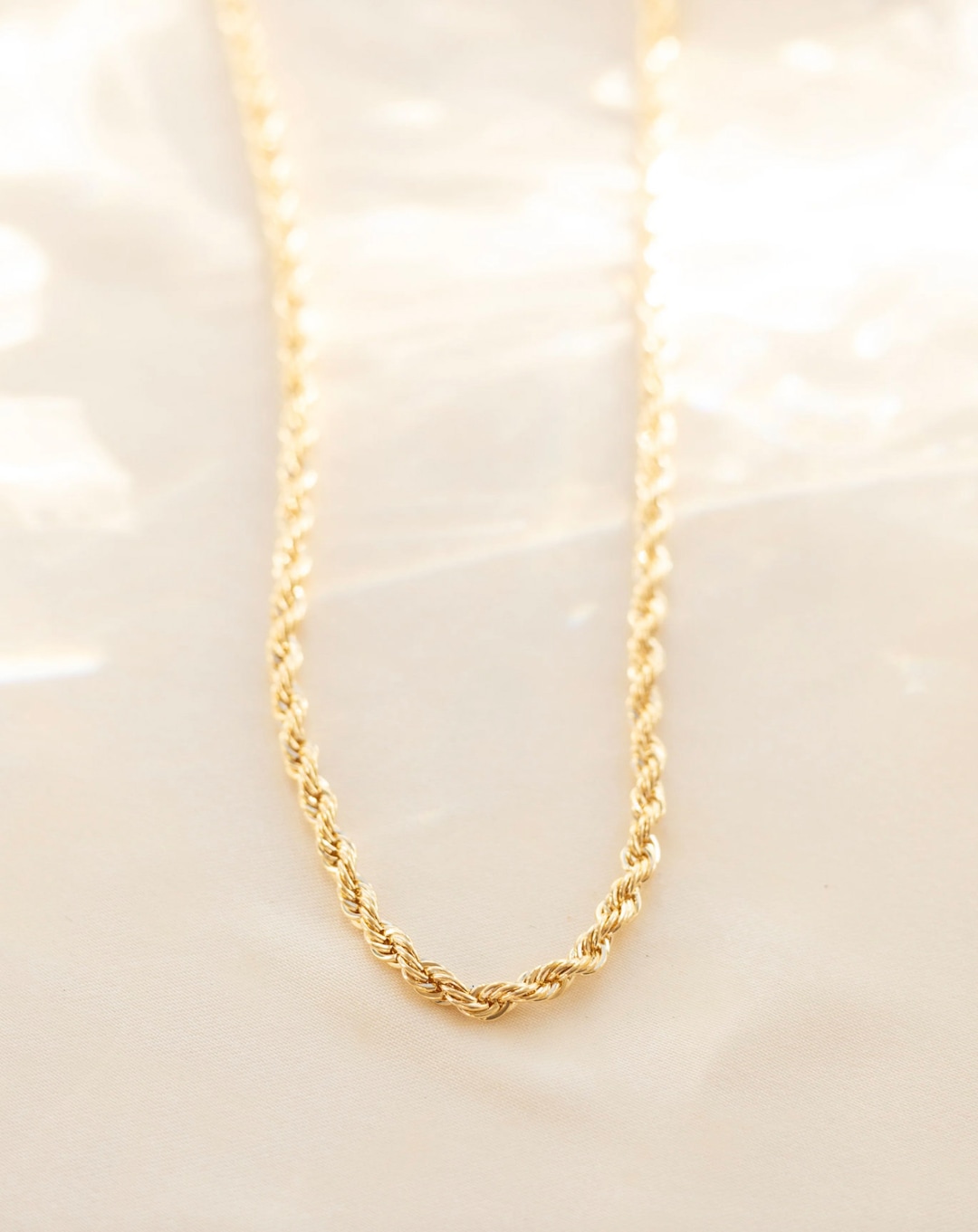 Gold Rope Chain Necklace, Gold Rope Chain, Rope Chain Necklace, Twist ...