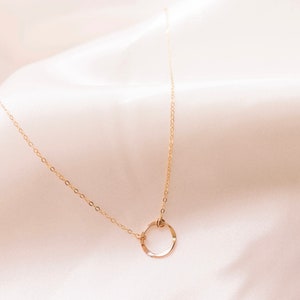 Dainty Circle Necklace, Tiny Circle Necklace, Mini Ring Necklace ...