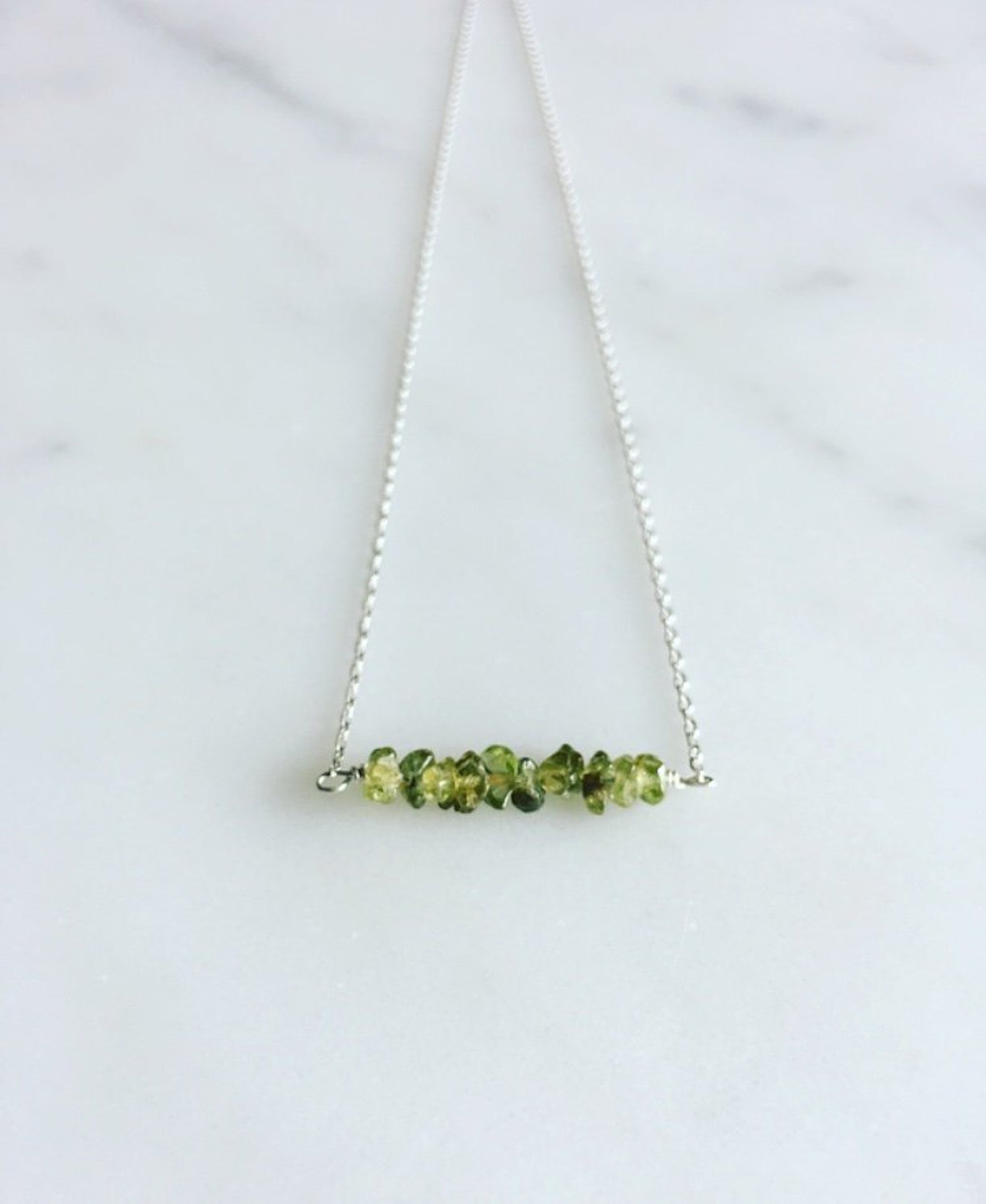 Peridot Necklace Peridot Necklace Silver Raw Peridot - Etsy