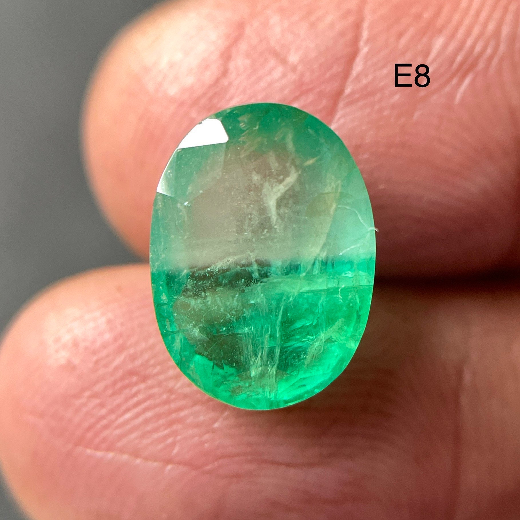 #E4 Natural Emerald Cut Stone.. Natural Zambian Emerald Oval C2.75cts ...