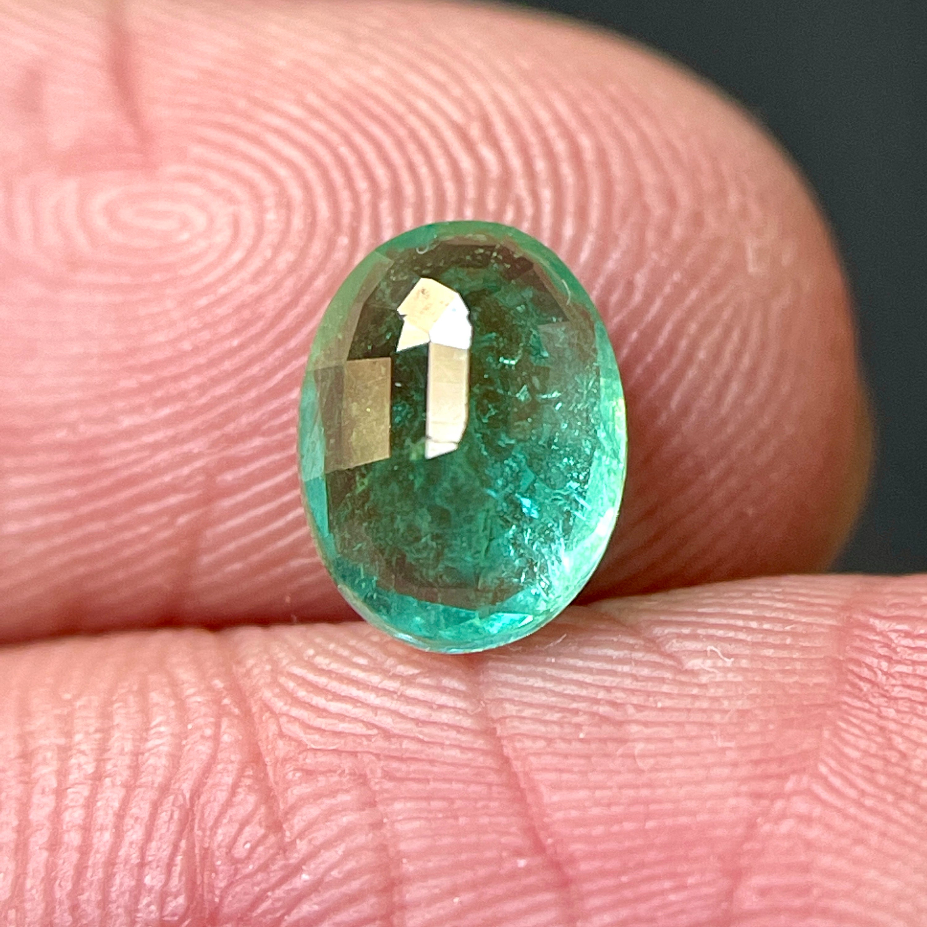#E4 Natural Emerald Cut Stone.. Natural Zambian Emerald Oval C2.75cts ...