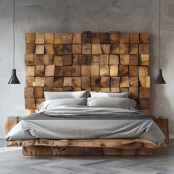 Wood block headboard store