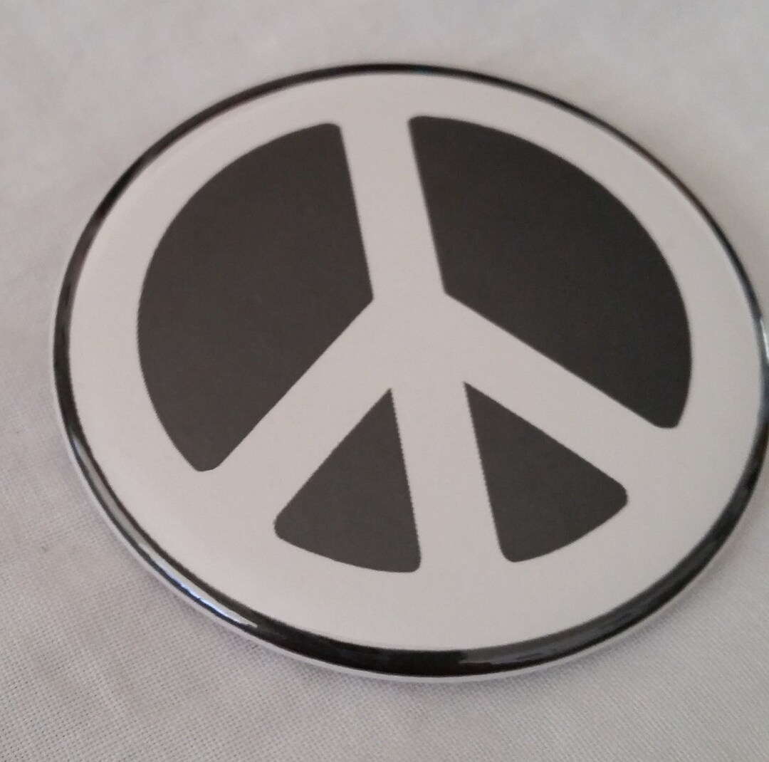 Peace Sign Black and White Magnet Pinback Button 2.25 Inch - Etsy