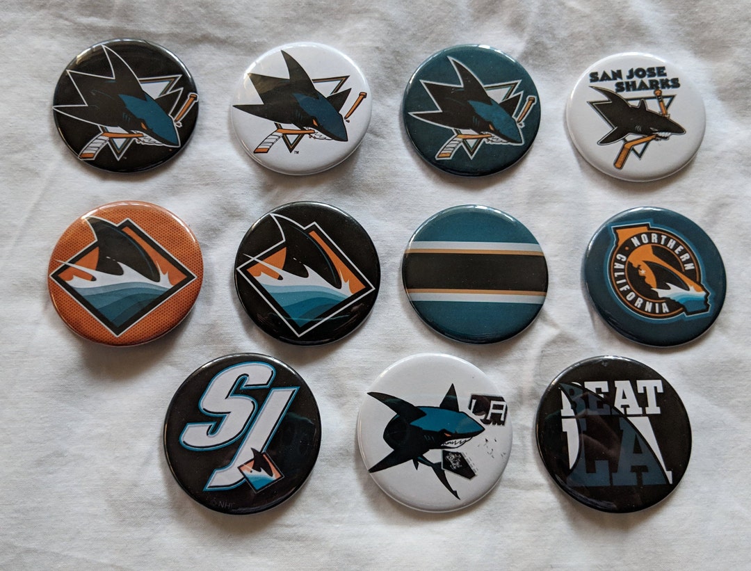 LIMITED EDITION** San Jose Sharks Ice Hockey Badge Magnet Pinback ...