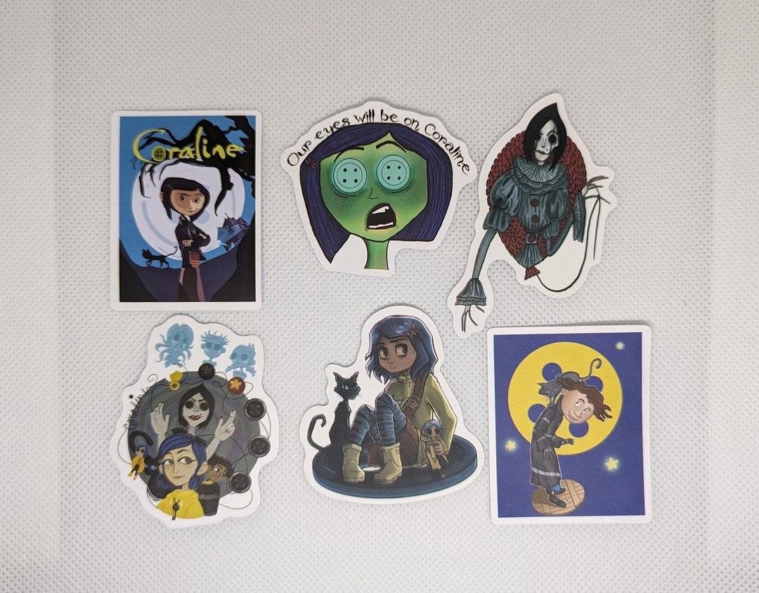 Coraline Set of 6 Stickers Variation #15 Wybie Beldam Other Mother Cat ...
