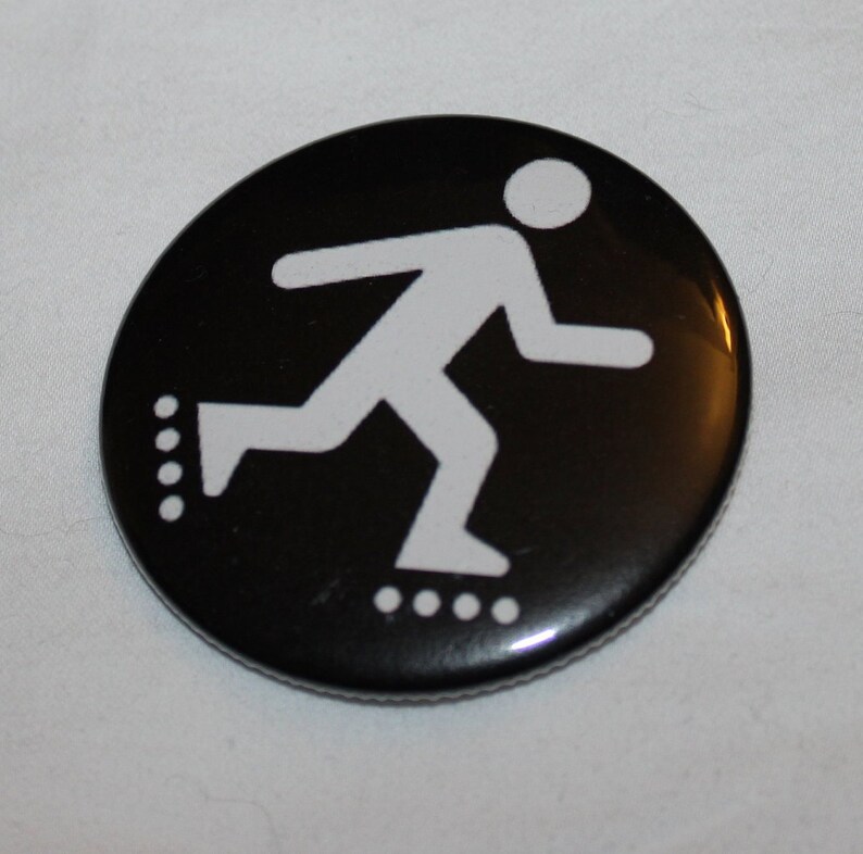 Ice Skating Roller Skating Rollerblading Pinback Button or Magnet 2.25 ...