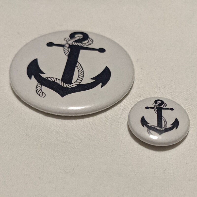 Anchor With Rope Button - Etsy