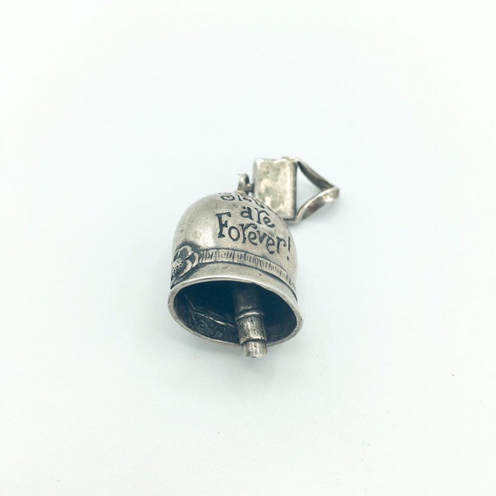 Vintage 925 STERLING Sisters Are Forever Double Side Bell Charm Pendant ...