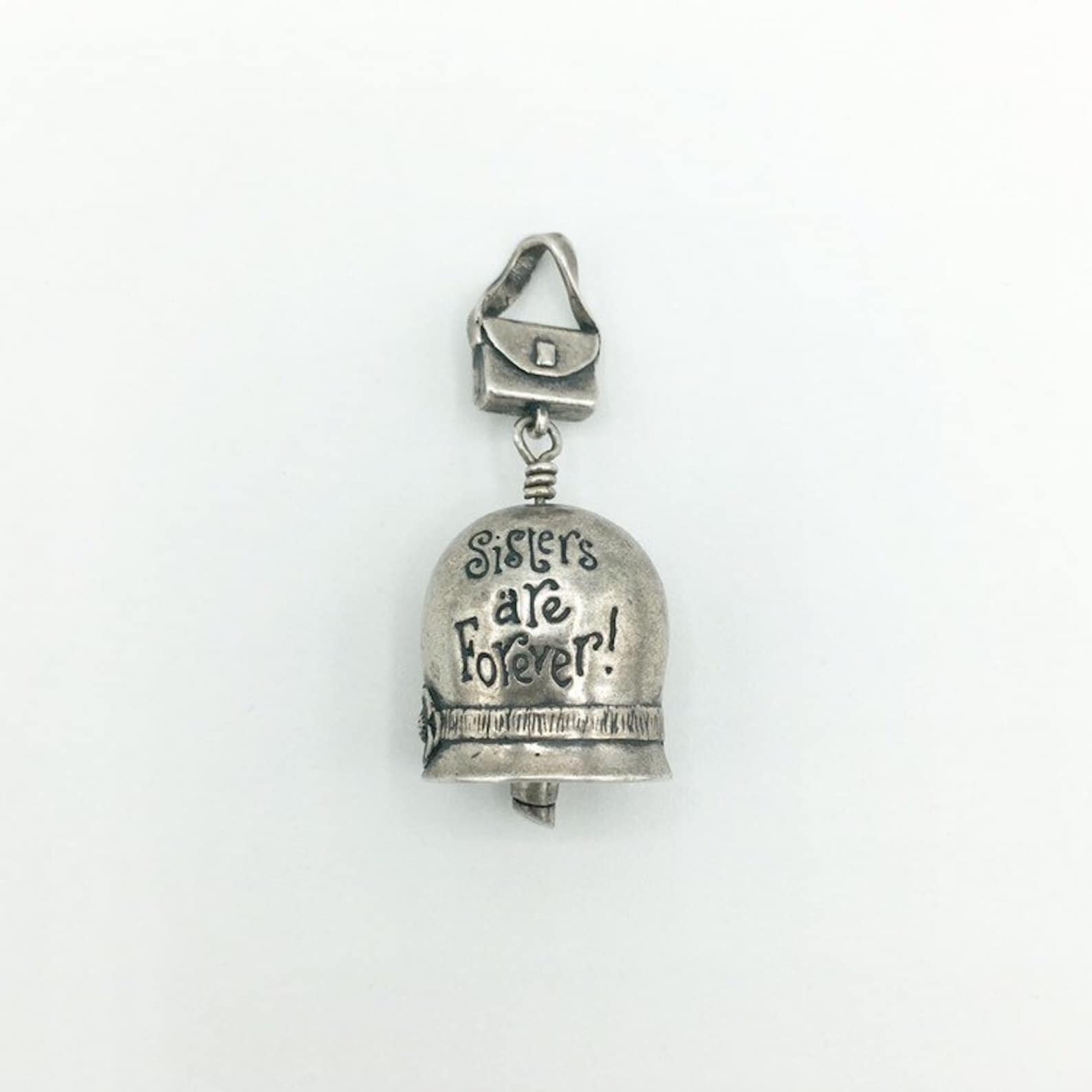 Vintage 925 STERLING Sisters Are Forever Double Side Bell Charm Pendant ...