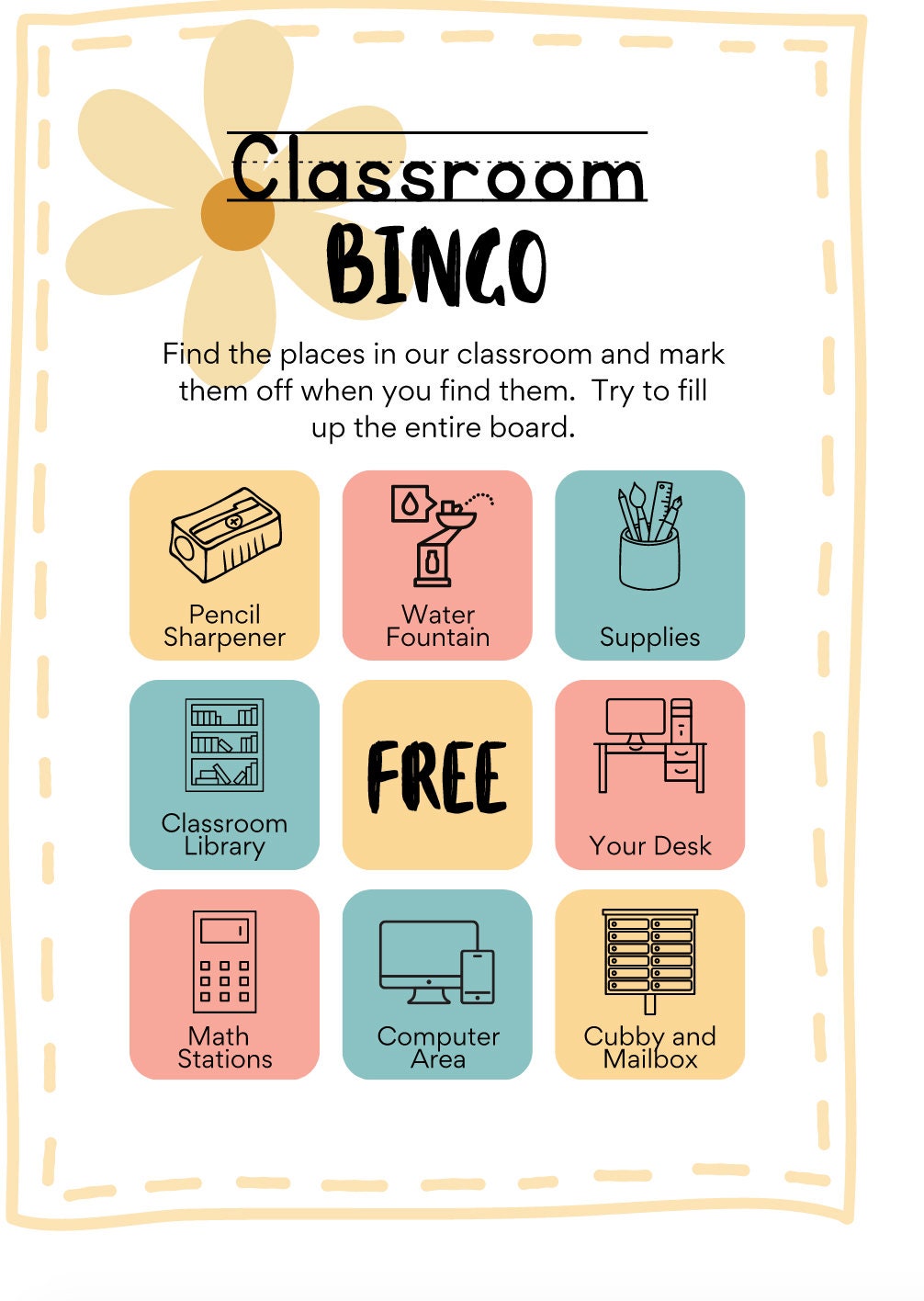 Classroom Bingo Teaching Resources SVG Classroom Homeschool Digital ...