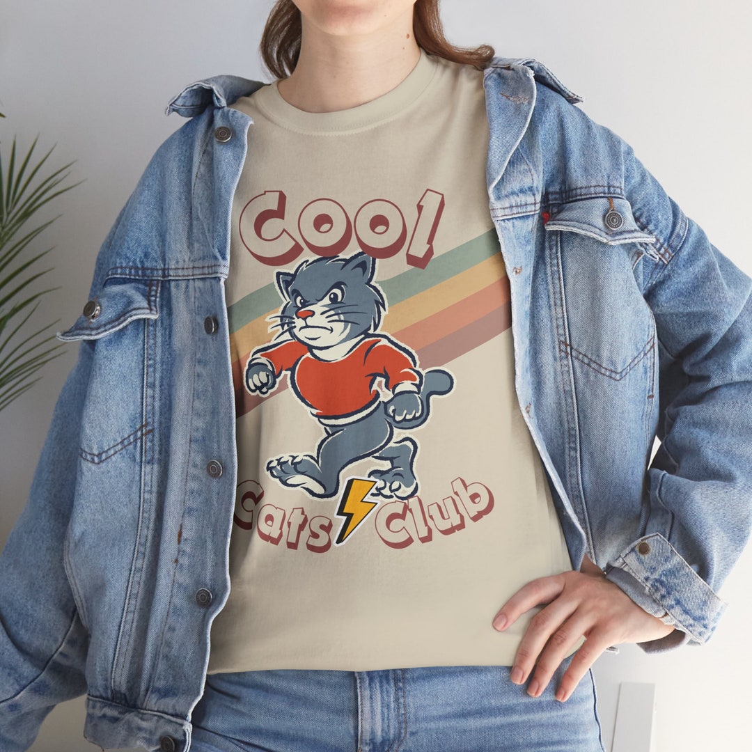 Cool Cats Club Retro Font Vintage Style T Shirt Retro Cat Shirt - Etsy