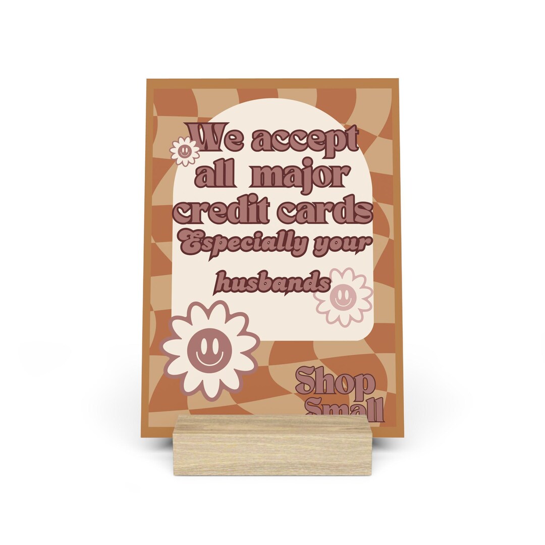 Credit Card Sign for Small Business Cute Sign for Small Business Vendor ...