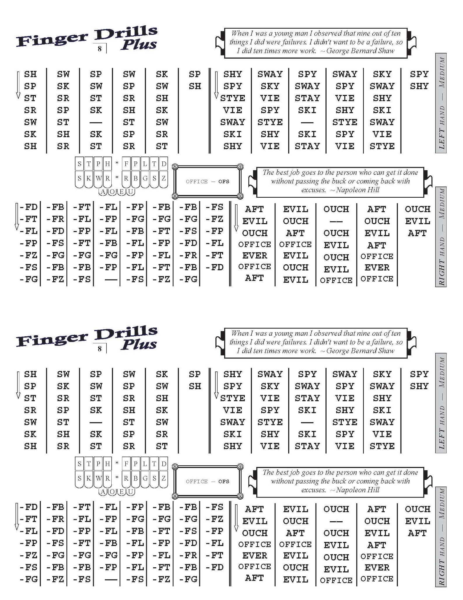 Finger Drills Plus - A Unique Finger Drill Book for Court Reporting ...