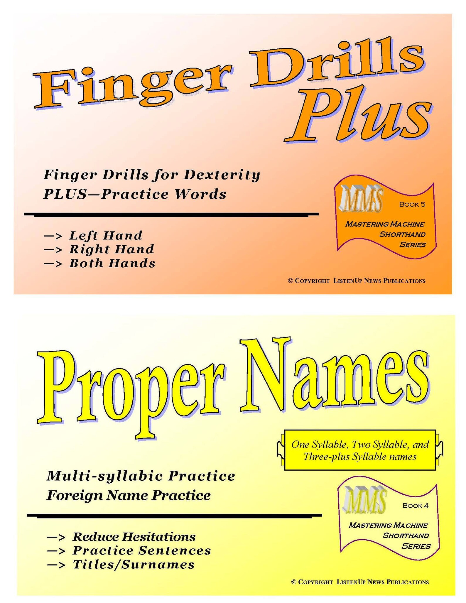 Finger Drills Plus - A Unique Finger Drill Book for Court Reporting ...
