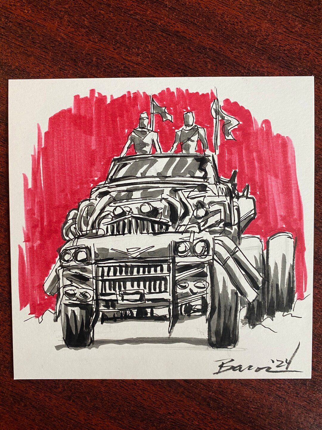 Mad Max Fury Road Style Dystopian Vehicle Original Ink 6x6 Sized ...