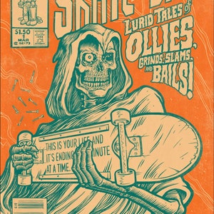 12x18 lurid Tales Skate or Die Giclee Poster Print - Etsy