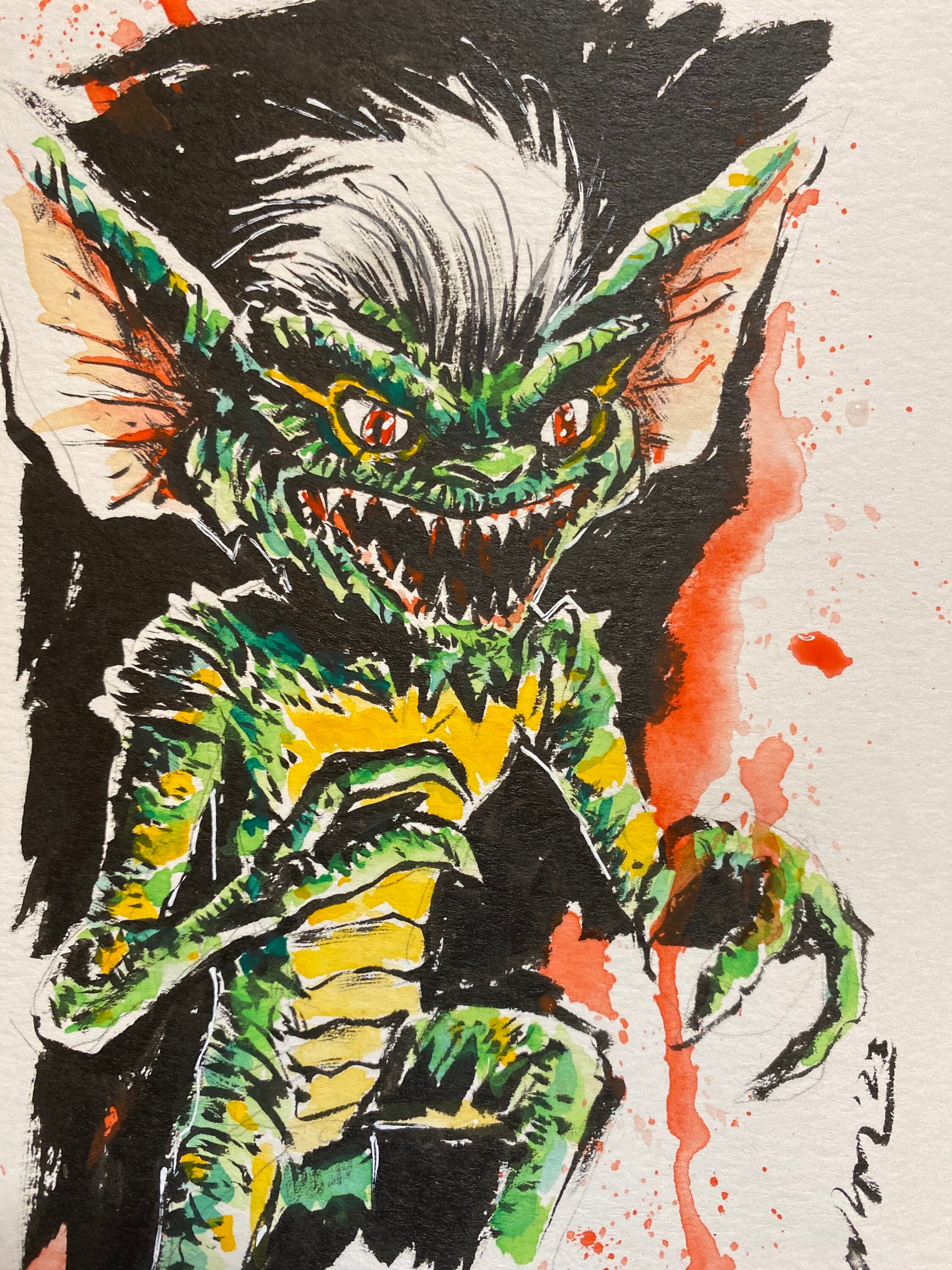 Gremlins Stripe Drawing