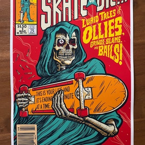 12”x18” “lurid Tales - Skate or Die” Giclee Poster Print - Etsy