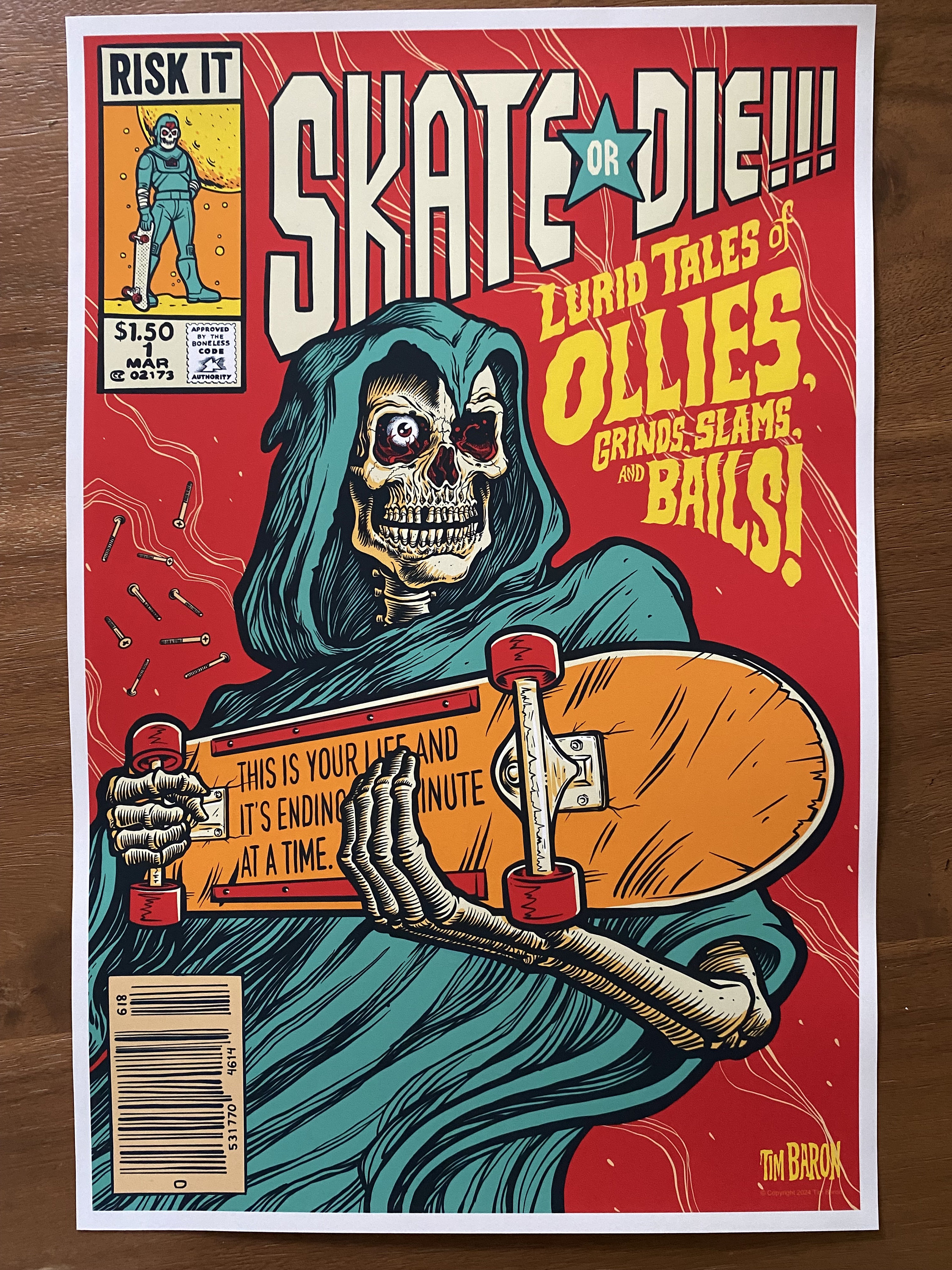 12”x18” “lurid Tales - Skate or Die” Giclee Poster Print - Etsy