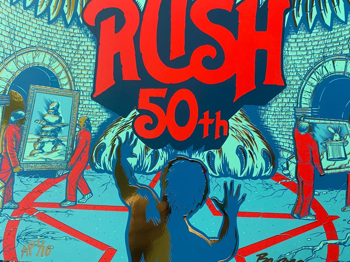 RUSH 50TH ANNIVERSARY Gold Foil Poster Signed Numbered AP - Etsy
