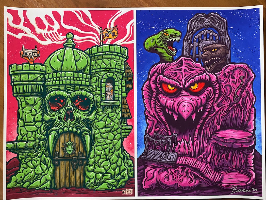 18x24” Skull Castle Vs Snake Castle Giclee Signed Poster Print - Etsy