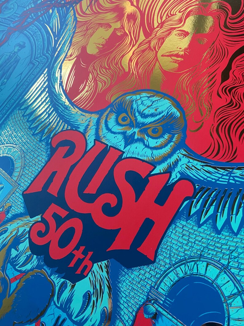 RUSH 50TH ANNIVERSARY Gold Foil Poster Signed Numbered AP - Etsy